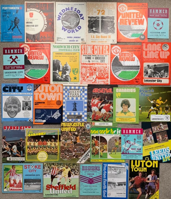 LEICESTER CITY FC 1970s AWAY FOOTBALL PROGRAMME COLLECTION Memorabilia ...