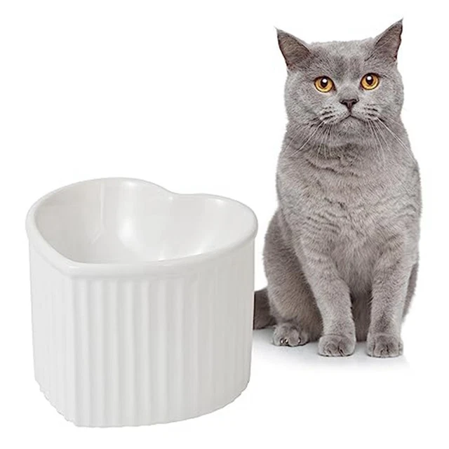 CERAMIC RAISED -BOWLS,TILTED Elevated Food or Water Bowls,Stress ...