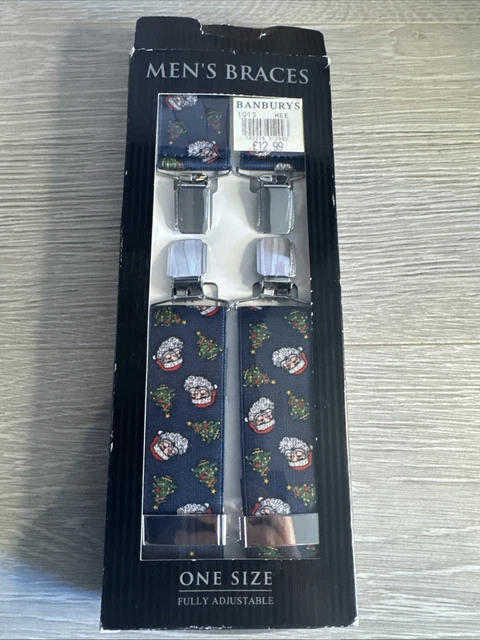MENS CHRISTMAS BRACES ~ Christmas Santa ~ One Size ~ Fully Adjustable £ ...