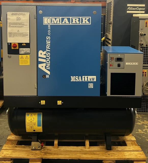 NEW MARK MSA11 Receiver Mounted Rotary Screw Compressor + Dryer ...