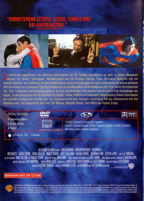 SUPERMAN II (GENE Hackman, Christopher Reeve, Margot Kidder) (1980) ,R2 ...