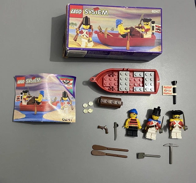 LEGO VINTAGE PIRATES set minifigures bounty boat 6247 complet en boite ...
