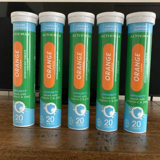 Vitamin Czinc X5 Tubes Orange Flavour Effervescent Tablets 2026 Sealed £1199 Picclick Uk