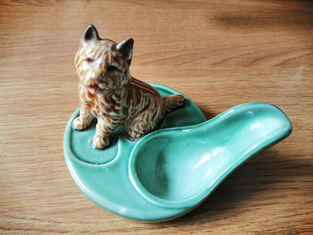 VINTAGE WADE POTTERY Green Pipe Stand Rest with Scottie Dog £10.78 ...