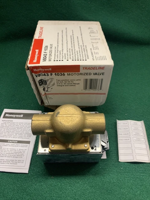 HONEYWELL V8043F1036 UNIVERSAL Motorized Zone Valve NEW $84.00 - PicClick