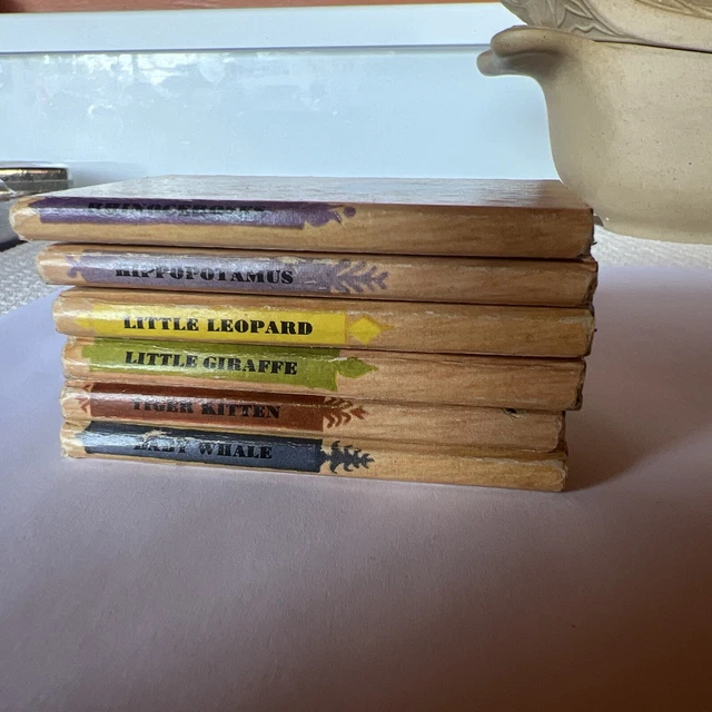 VINTAGE 1948 A Tiny Golden Book Set 6 Miniature Tiny Animal Stories BY ...