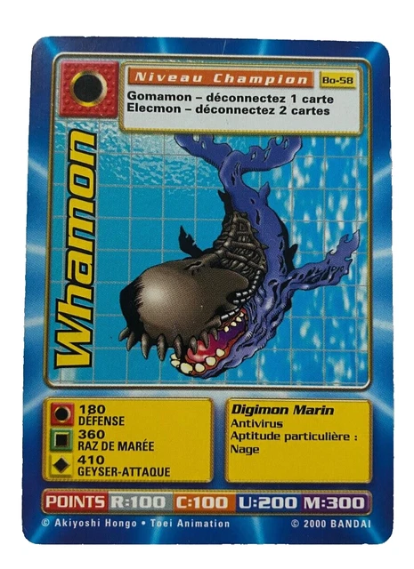 CARTE WHAMON DIGIMON French card toei animation bandai FR bo 58 EUR 5 ...