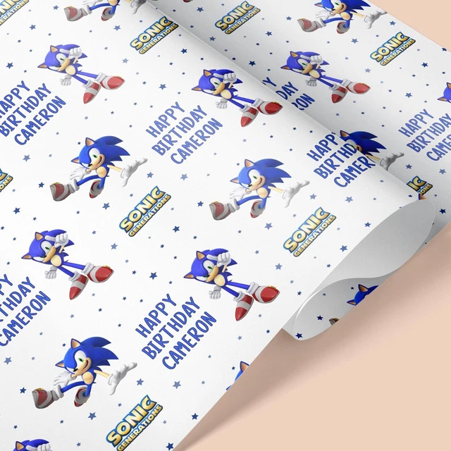 SONIC THE HEDGEHOG Personalised Wrapping Paper / Add Name / sonic ...