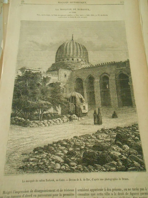 LA MOSQUÉE DE Barkouk au Caire 1873 Gravure Print Article EUR 4,75 ...