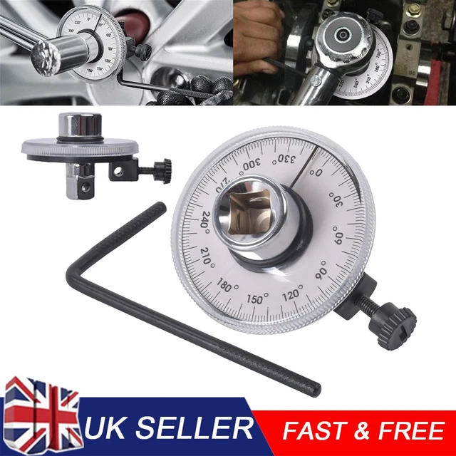 360 DEGREE CAR Angle Gauge Dial Torque Wrench 1/2 " Ratchet Meter ...