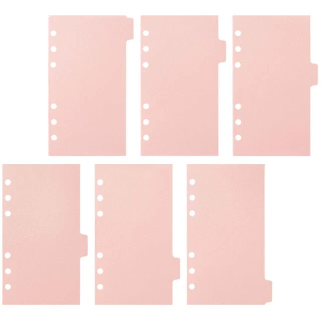 6 SHEETS PINK Paper Dividers Slip Study Notes Binder Loose-leaf Girl ...