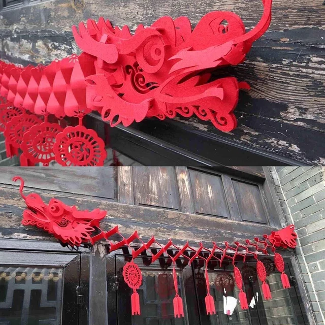 CHINESE NEW YEAR Dragon Ceiling Decorations Paper Dragon Hanging Party ...