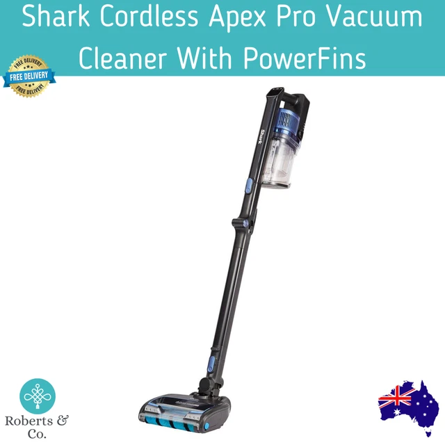SHARK CORDLESS APEX Pro Vacuum Cleaner With PowerFins IZ300ANZ Cordless ...
