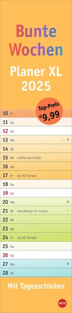 BUNTE WOCHEN LANGPLANER XL 2025 | Kalender | Bürokalender Heye ...