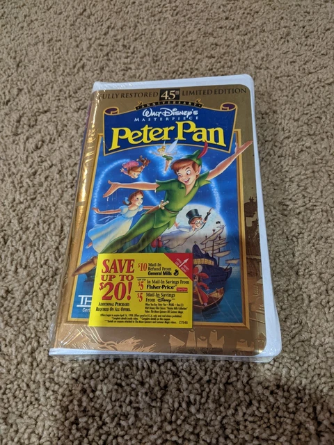 PETER PAN (VHS, 1998, 45th Anniversary Limited Edition) Walt Disney ...