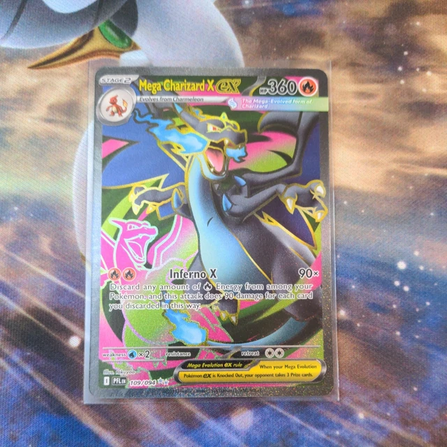 MEGA CHARIZARD X ex 109/094 Me02: Phantasmal Flames Full Art Holo NM/M ...