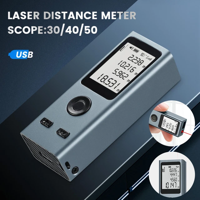 MINI ELECTRONIC LASER Rangefinder Protractor Digital Inclinometer Angle ...