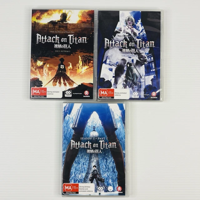 ATTACK ON TITAN Collection 1 & 2 With Season 3 Part 1 DVD Region 4 NTSC ...