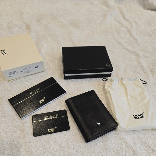 AUTHENTIC LEATHER MONT Blanc Business Card Holder £52.68 - PicClick UK
