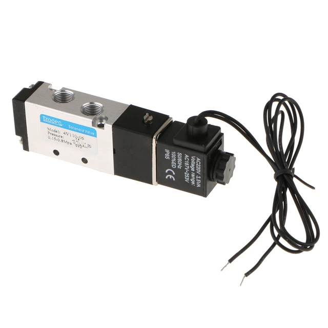 PNEUMATIC VALVE 5/2 way solenoid valve solenoid valve 4V110-06 1/4 inch BSPT EUR 15,78 - PicClick FR