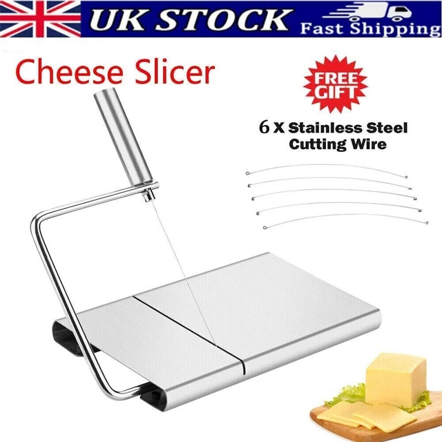 CHEESE SLICER STAINLESS Steel Board Butter Cutter With 6 Wires Cutting ...