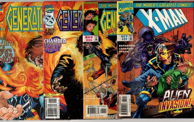 VINTAGE 1997 MARVEL COMICS X 4 X-MEN GENERATION X #11, #23, #32 and X ...