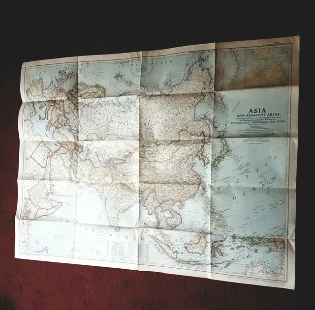 MAPPA DELL'ASIA 1951 / National Geographic. EUR 23,43 - PicClick IT