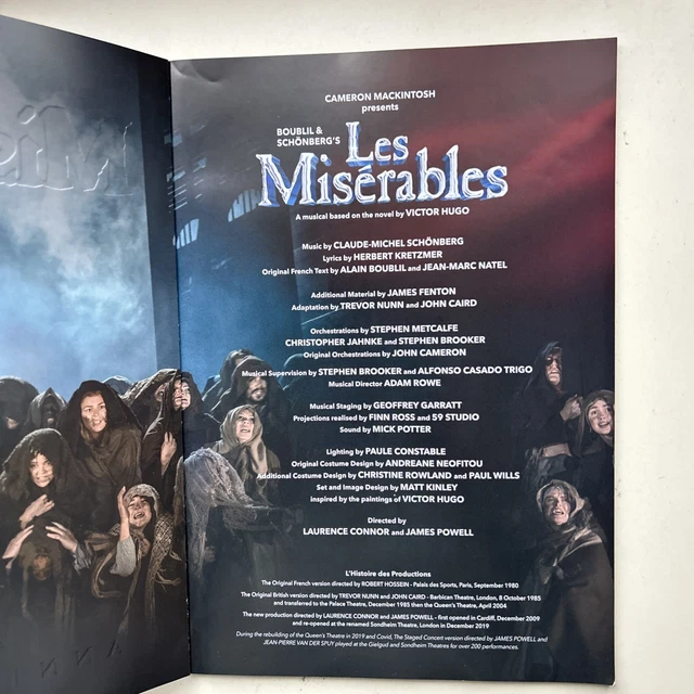 LES MISERABLES 40TH ANNIVERSARY GALA PERFORMANCE PROGRAM BROCHURE ONE ...