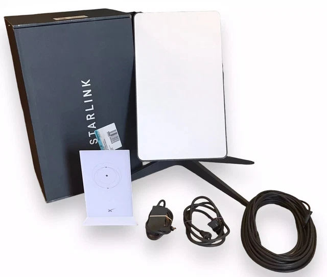 STARLINK V2 SATELLITE Dish Kit w/ Router & Ethernet Adapter - Transfer ...