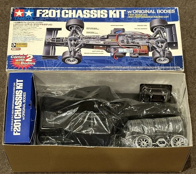 TAMIYA F201 CHASSIS Kit with 2 original Bodies 58294 F1 1/10 SCALE NEW ...