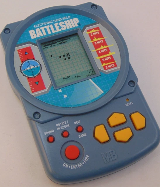 VINTAGE BATTLESHIP MINI Handheld Electronic Game by Milton Bradley MB 3 ...