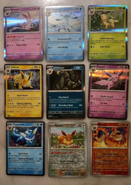 POKEMON PRISMATIC EVOLUTIONS Eeveelutions Complete Set English Eevee ...
