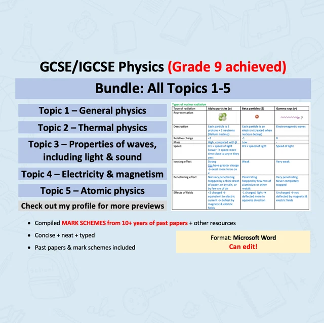 Cie Igcse Physics Revision Notes Grade 9 Achieved £18 00 Picclick Uk