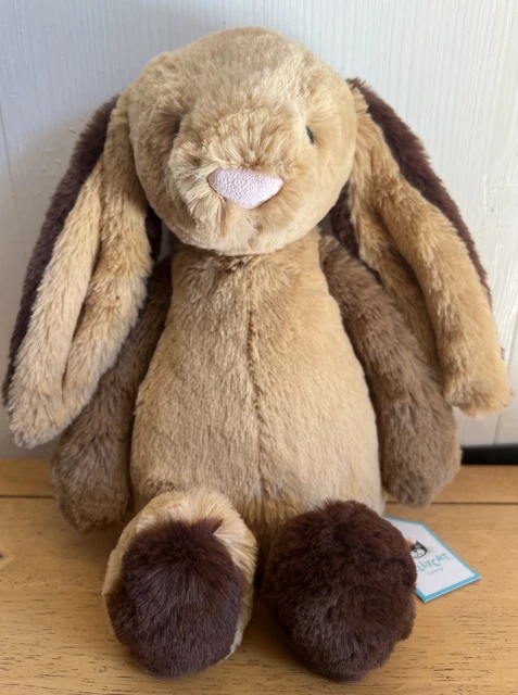 JELLYCAT LONDON MEDIUM Original Patchwork Brown Bunny Plush Toy New ...