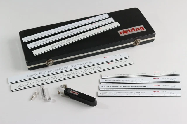 ROTRING CONTROLLED LETTERING System for technical drawing pen complete ...