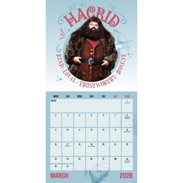 HARRY POTTER 2026 Official 12 Month Wall Calendar 60x30cm Christmas ...