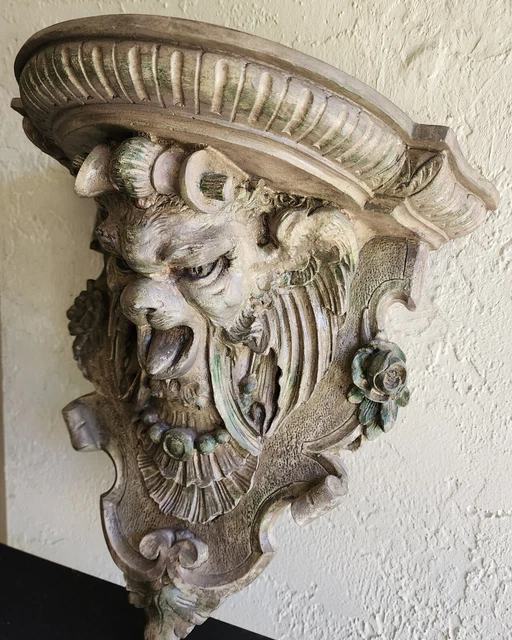 GARGOYLE SATYR WALL Shelf Corbel Grotesque Goblin Sculpture Winged ...