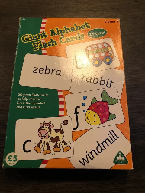 SCHEDE FLASH ALFABETO gigante ELC lettere e parole. Educativo. In ...