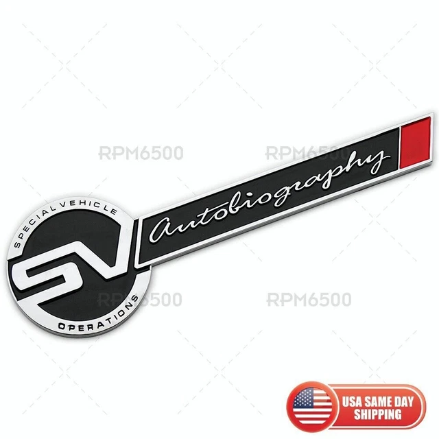 LAND ROVER SV Autobiography Special Vehicle Operations Red Logo Badge ...