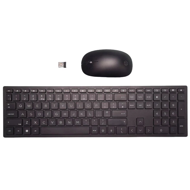 HP 710 WIRELESS Keyboard Mouse Set Black UK QWERTY LAYOUT USB SLIM ...