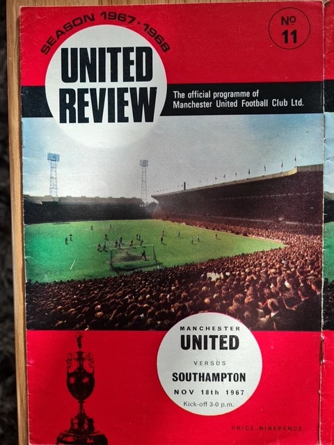 MANCHESTER UNITED Bundle 1967-1968 Season Home Programmes 3 Have Tokens ...
