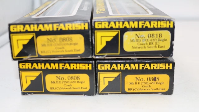 4 GRAHAM FARISH Mk2 N Scale Coaches - Network South East - 3x 808 & 818 ...