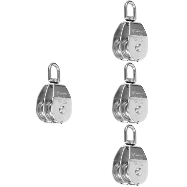 4PCS LINE PULLEY Rope Pulley System Wire Rope Pulley Winch Pulley Block ...