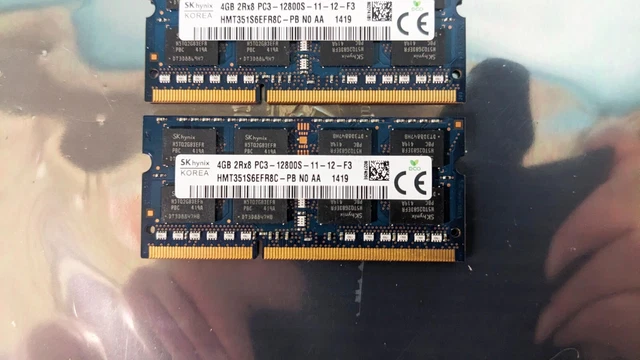SK HYNIX 8GB (2x4GB) 2Rx8 PC3-12800S DDR3-1600 HMT351S6EFR8C-PB SODIMM Ram Works $12.15 ...