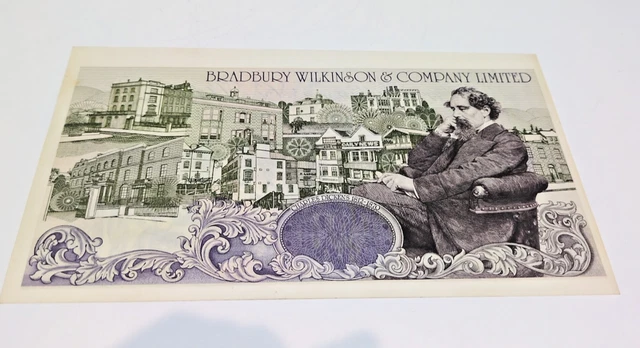 VINTAGE BRADBURY WILKINSON SAMPLE BANK NOTE CHARLES DICKENS. 2 Of 2 £4. ...