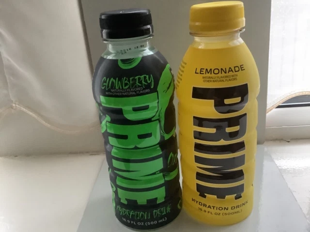 PRIME HYDRATION GLOWBERRY/LEMONADE Energy Drink by Logan Paul & KSI. £4 ...