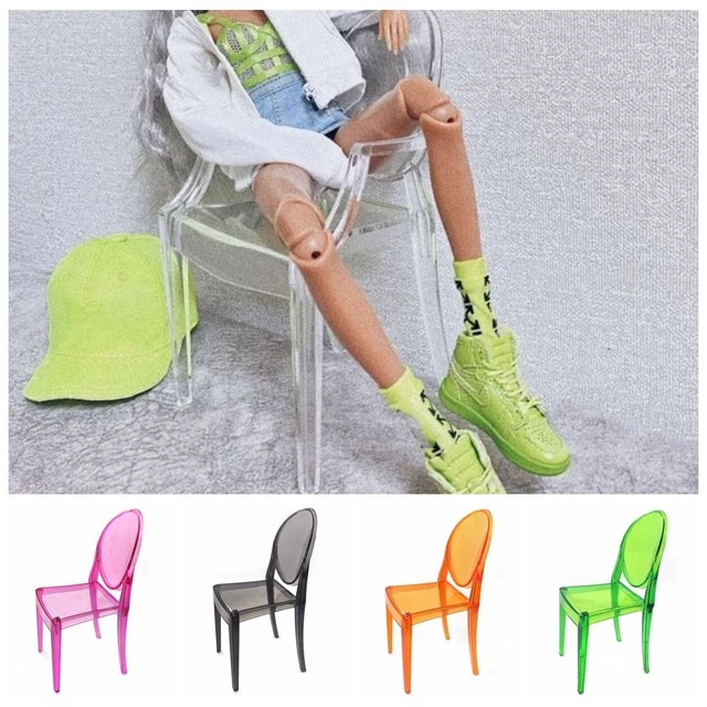 PLASTIC DOLLHOUSE LEISURE Chair 1/6 Scale Mini Backrest Chair Doll ...