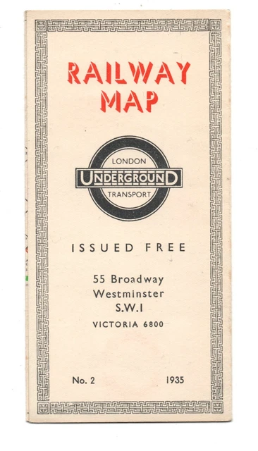 1935 LONDON UNDERGROUND Transport Railway Map No.2 Harry Beck Tube Map ...