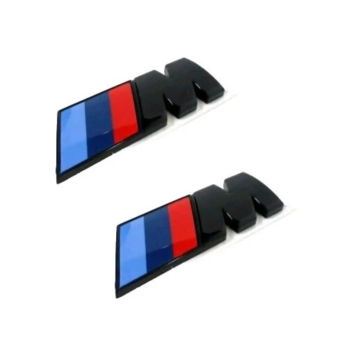 2X ORIGINAL BMW M Performance Emblem Logo Schwarz 51145A4B373 55x20mm ...