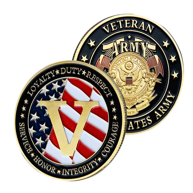 COMMEMORATIVE COIN MILITARY Challenge Coin Veterans US Army Loyaty Duty ...